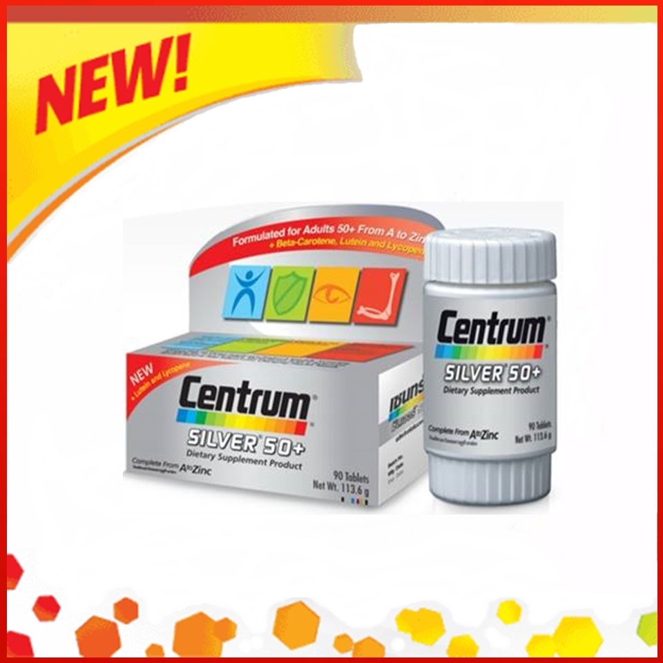 Centrum Silver 50 + ขนาด 90 เม็ด 1 กระปุก ( เซนทรัม ซิลเวิอร์ 50 ...