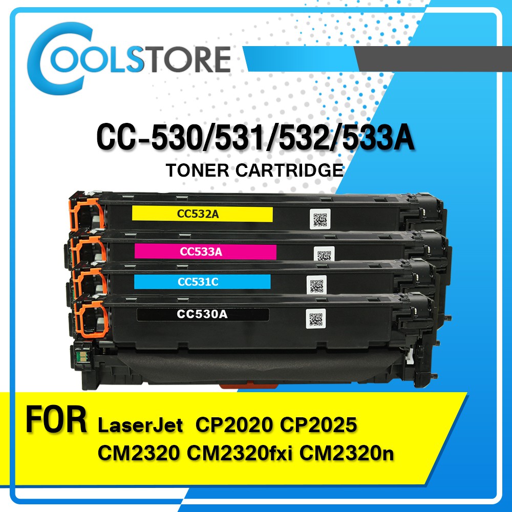 COOLS หมึกเทียบเท่า CC530A/530a/531/532/533 For HP Printer CP2025,CM2320,CM2320fxi,CM2320n ...