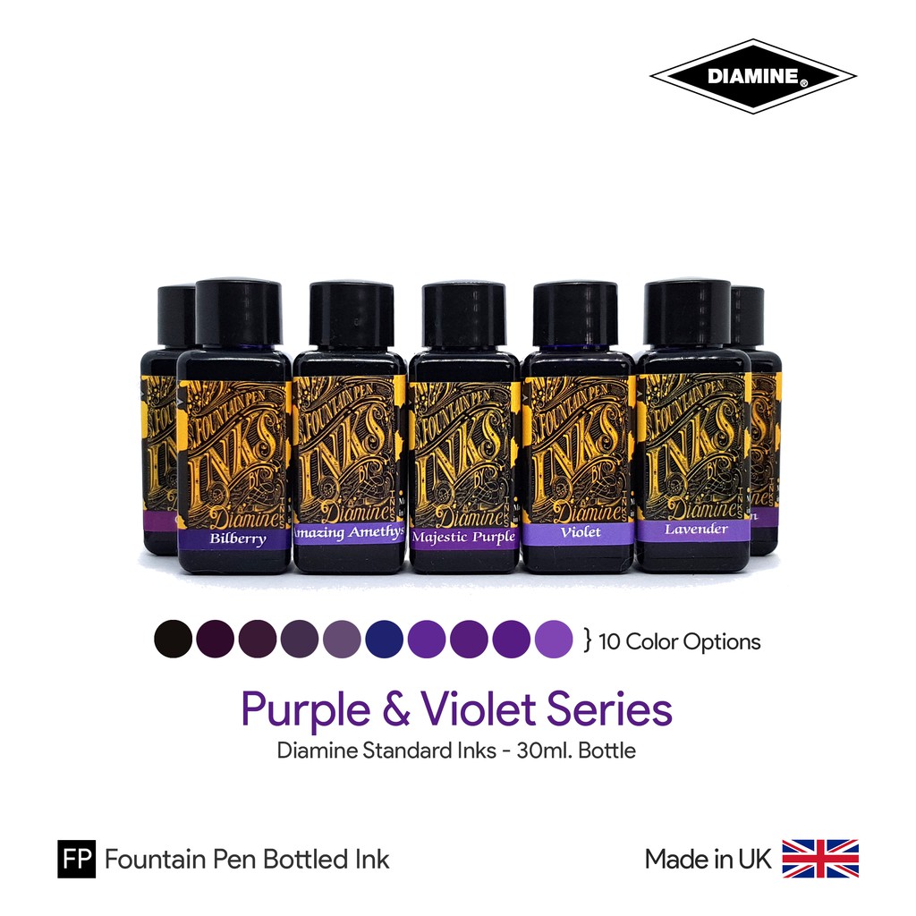 Diamine Purple & Violet Ink Bottle 30ml - หมึกปากกาหมึกซึม ชุดสีม่วง ...