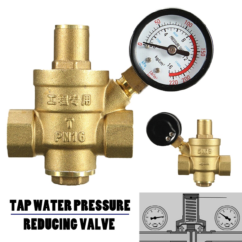 DN15 1/2'' Faucet Brass Water Pressure Reducing Valve Regulator with ...