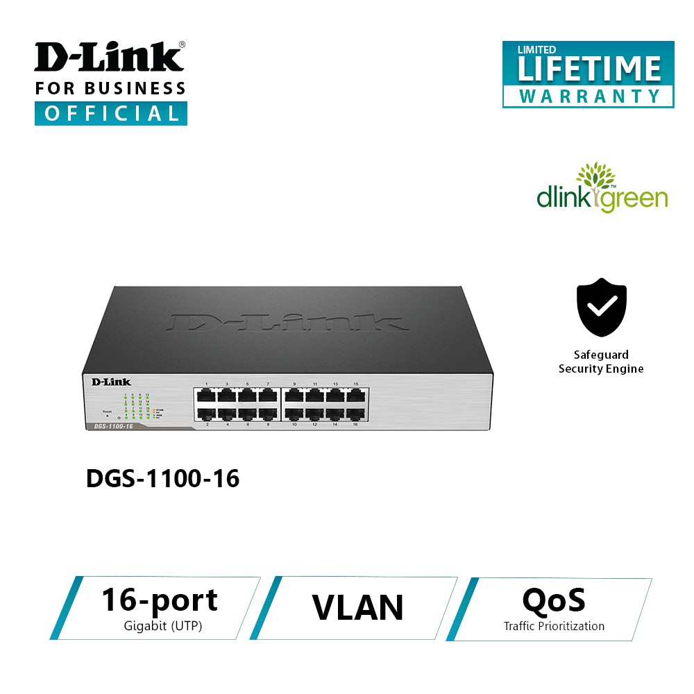 D-Link DGS-1100-16 16-Port Gigabit Smart Managed Switch | Shopee Thailand