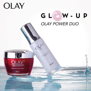 Set สุดคุ้ม Olay Power Duo Glow up : Olay White Radiance essence 30 ml ...
