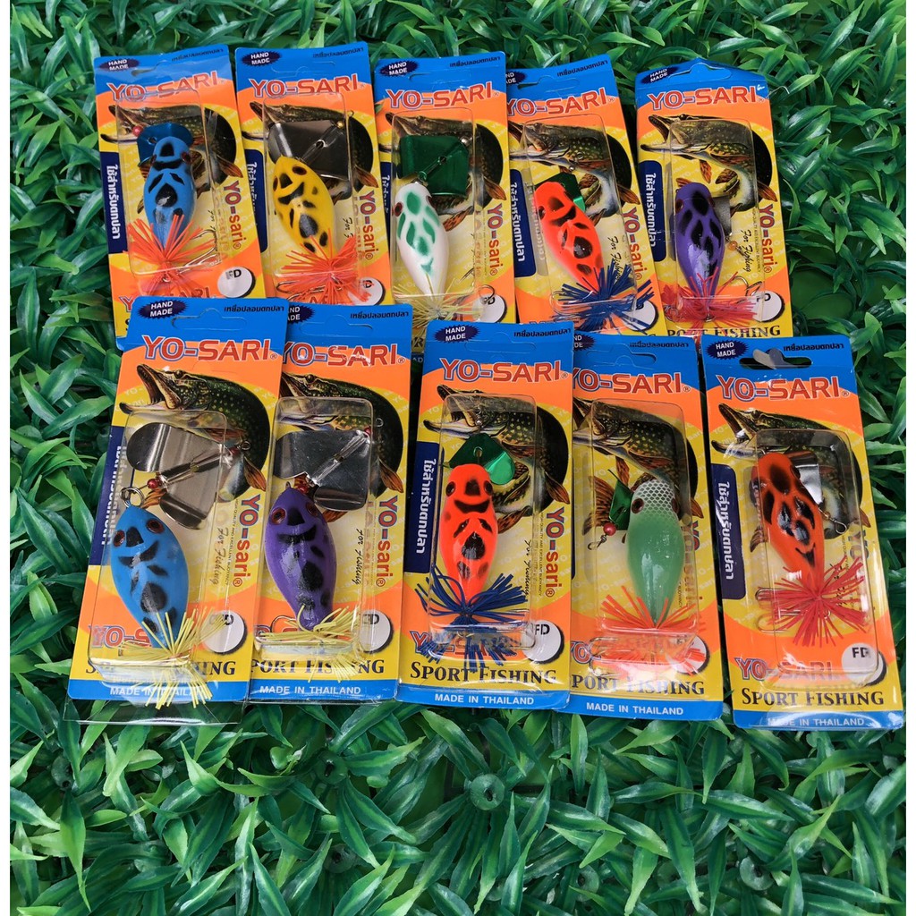 กบปลอม Yosari สำหรับตกปลา แบบที่ 3 (โล๊ะขายยกชุด 10 ตัว) | Shopee Thailand