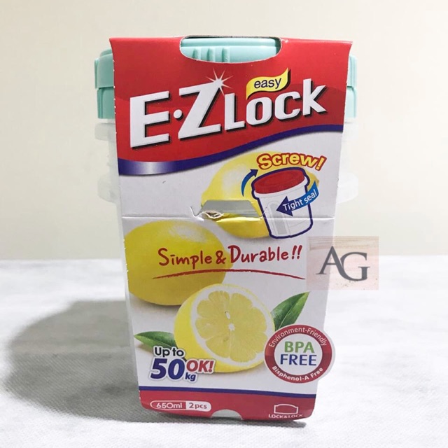 Ez Lock & Lock กล่องใส่อาหาร ขนาด 650ml x 2 | Shopee Thailand