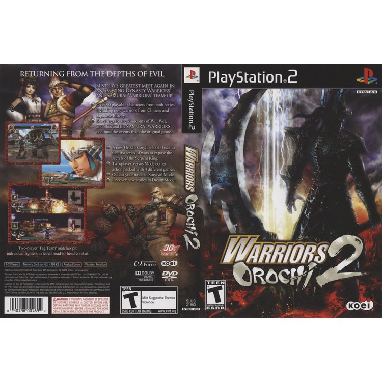 WARRIORS OROCHI 2 [PS2 US : DVD5 1 Disc] | Shopee Thailand