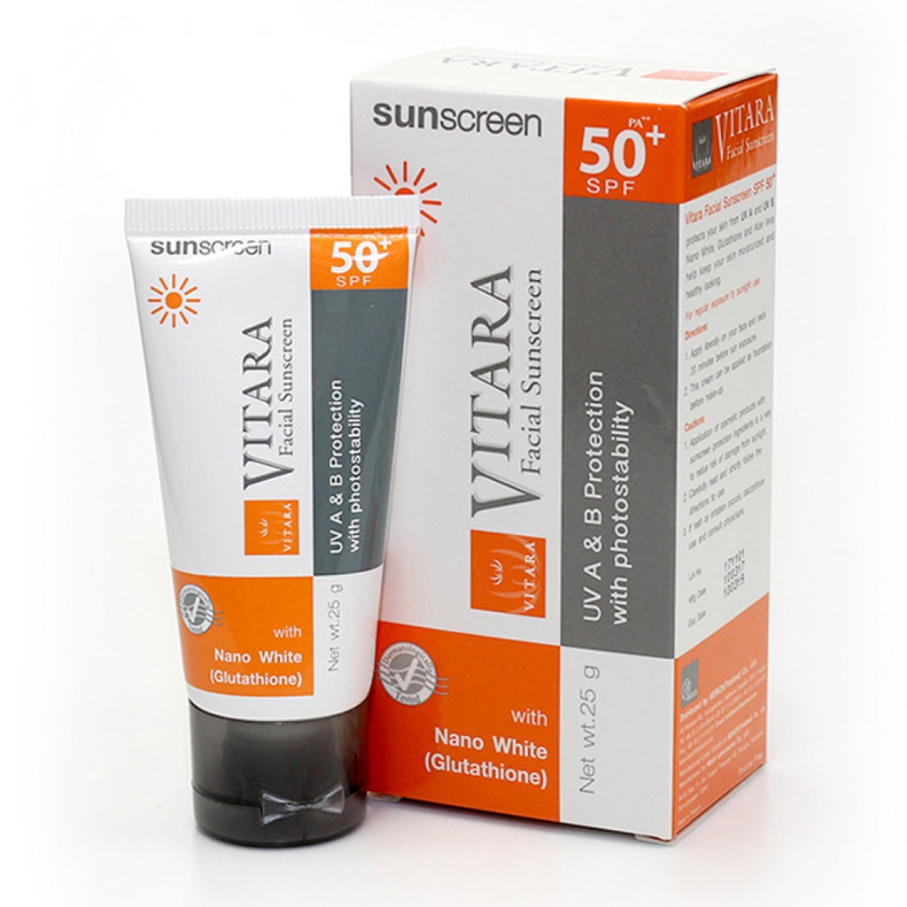 VITARA FACIAL SUNSCREEN SPF50 PA++ - ขนาด 25 G. | Shopee Thailand