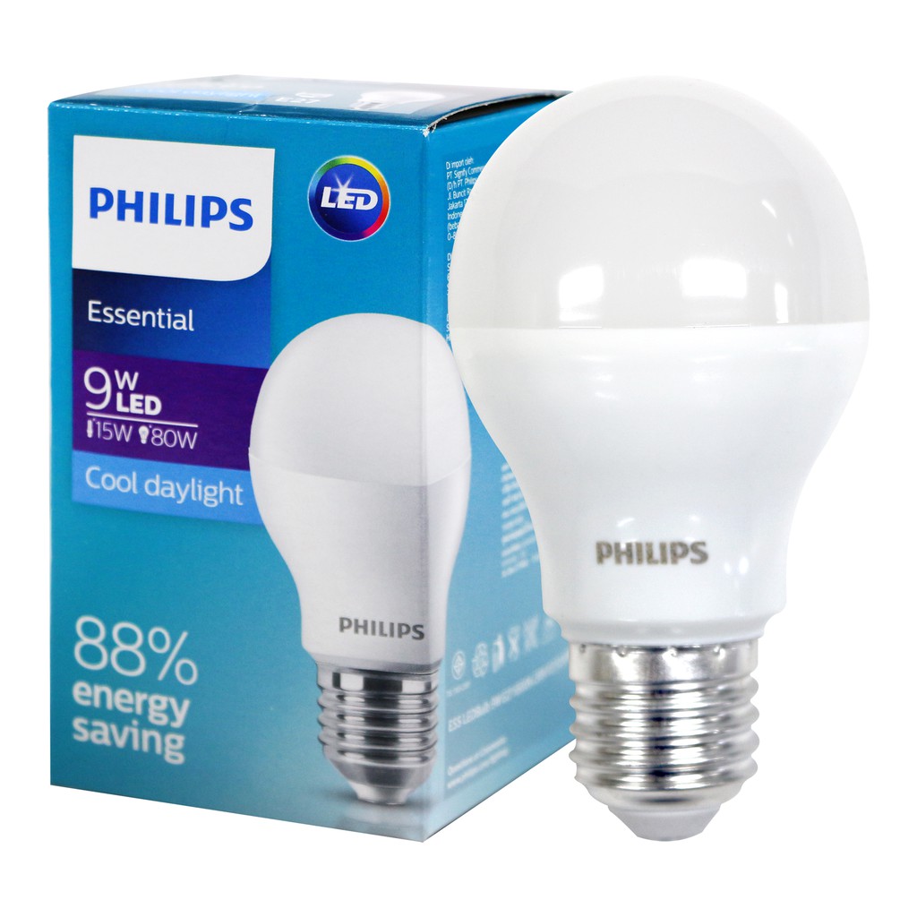 PHILIPS หลอดไฟ Essential LED 9W แสงขาว / แสงส้ม (DL / WW) E27 | Shopee ...