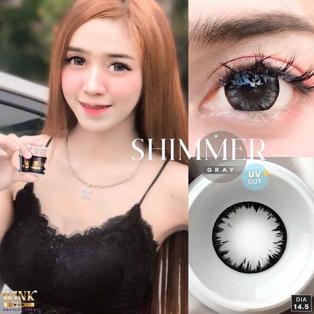 💋 สุดปัง มีค่าสายตา 💋 Wink Shimmer Gray Brown Black บิ๊กอาย สุดปัง ...
