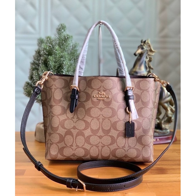 COACH MINI MOLLIE TOTE IN SIGNATURE CANVAS | Shopee Thailand
