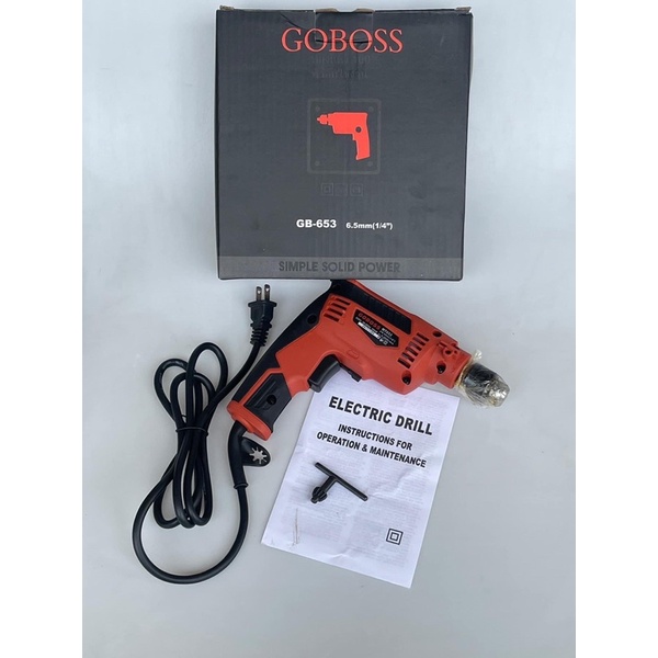 GOBOSS สว่านไฟฟ้า 2 หุน 6.5mm(1/4")นิ้ว เจาะไม้ เหล็ก สแตนเลส GB-653 ปรับ ซ้าย-ขวาได้ | Shopee ...