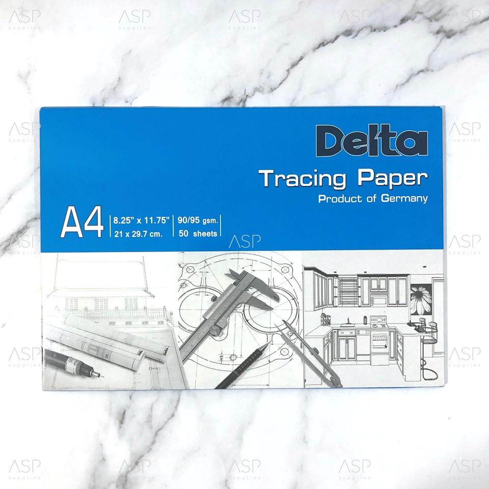 กระดาษไขเขียนแบบ A4 เดลต้า Delta Tracing Paper กระดาษไขไม่มีกรอบ 90/95 ...