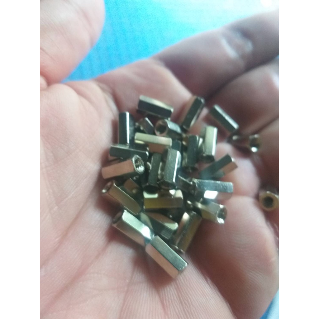 เสารองหกเหลี่ยม เสารองปริ้น PCB M3 ชุบนิคเกิ้ล M3 5.5x10 mm. (แพคละ 10 ...