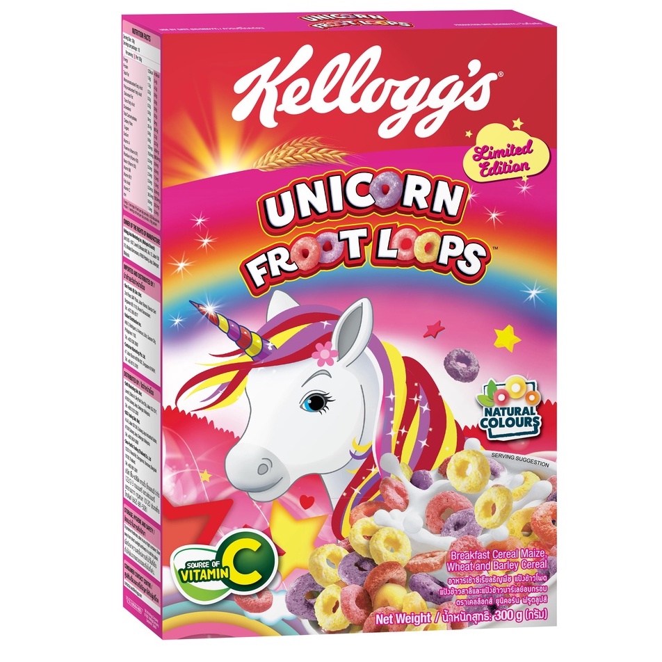 Kelloggs Froot Loops Corn Flakes เคลล็อกส์ ฟรูตลูปส์ อาหารเช้า ซีเรียลธัญพืช 300 G Post