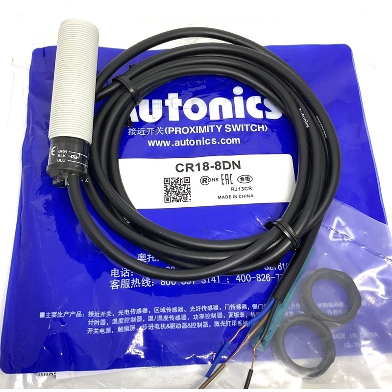 เซ็นเซอร์ CR18-8DN Autonics Capacitive Proximity sensor Size M18 3สาย ชนิดNPN-NO ไฟเลี้ยง12 ...