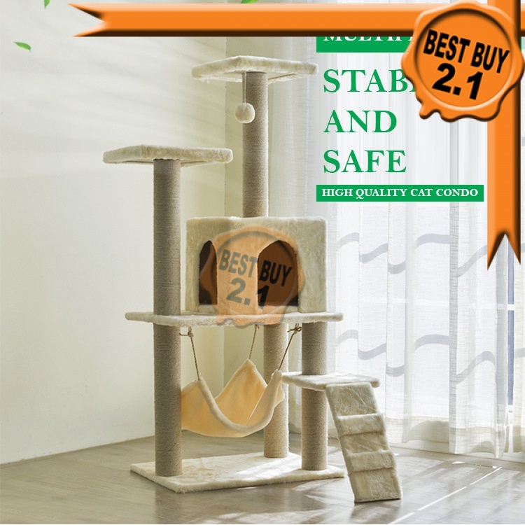 Kucing CONDO 5 IN 1 สูง 127 ซม. คอนโดแมว ขนาดใหญ่ 013 ไม้ เพลย์กราวด์ ...
