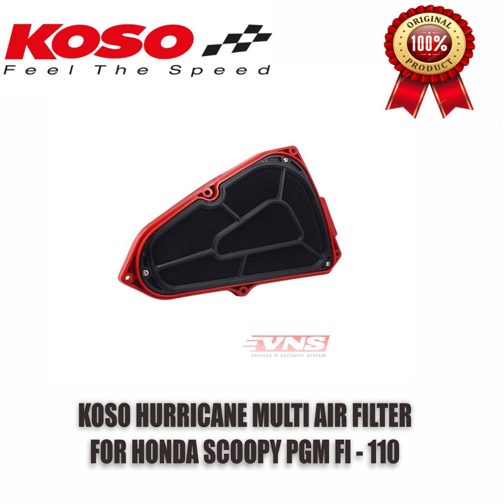 Kos Hurricane Multi Air Filter สําหรับ Scoopy PGM Fi 110 - กรองอากาศ ...