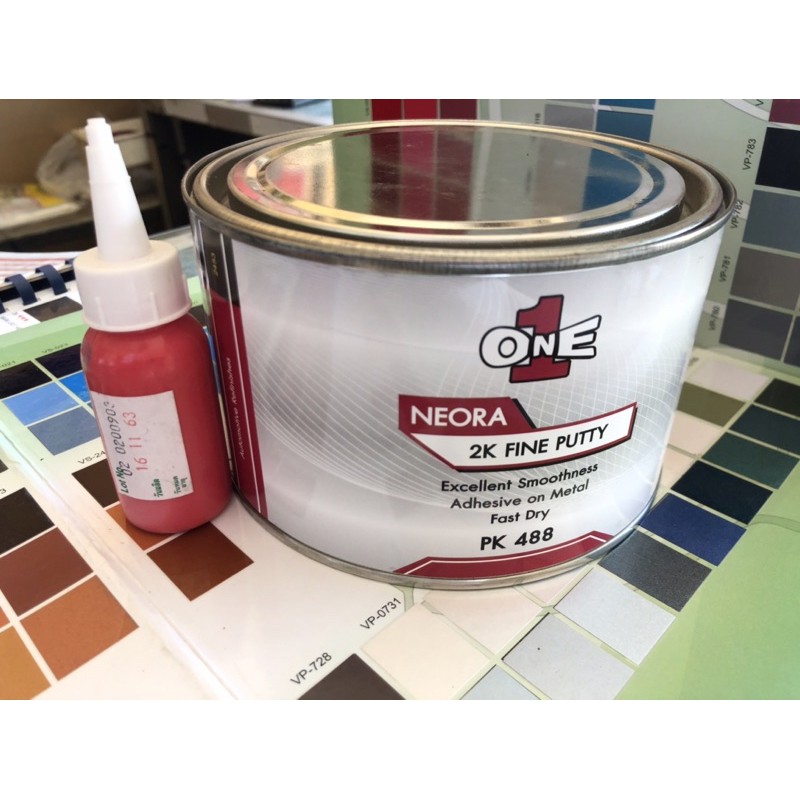 สีโป้ว 2k ONE FINE PUTTY ขนาด 0.9kg เนื้อละเอียด | Shopee Thailand