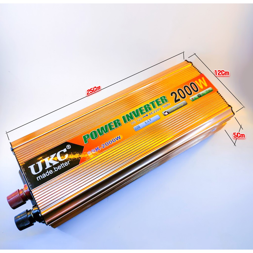 อุปกรณ์แปลงไฟอินเวอร์เตอร์ UKC Power Inverter 2000W Charger 12V DC to 220V AC Output | Shopee ...