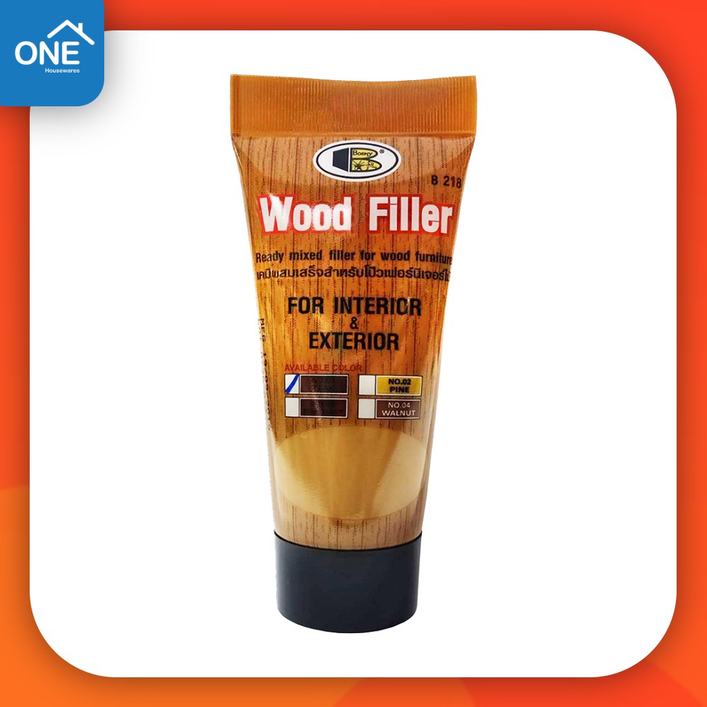 วู้ดฟิลเลอร์ โป๊วไม้ Bosny B218 Wood Filler สีไม้สัก 250 กรัม สีโป๊วไ 