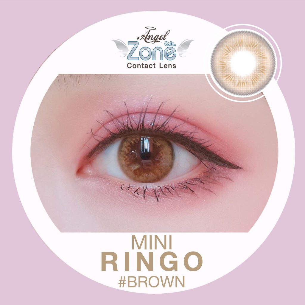 คอนแทคเลนส์ Angelzone Color รุ่น Mini Ringo Brown สีน้ำตาล (ขนาดเท่าตา ...