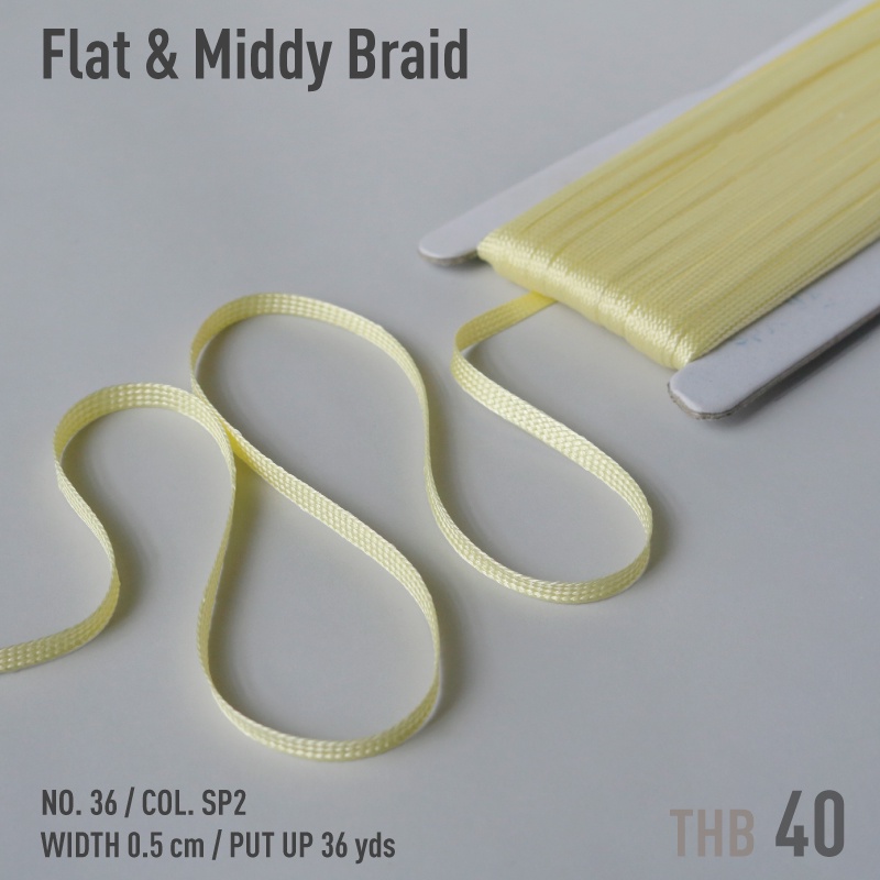 MOMOTARA No. 36 เทปถัก Braid เทปถักแบน Flat & Middy Braid ขนาด 0.5 CM ...