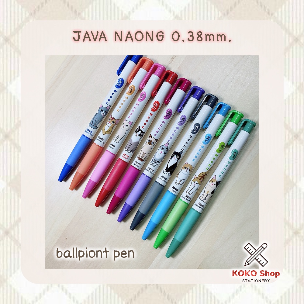 Java Naong Ballpoint Pen 0.38mm. (color ink) -- จาวา น้องแมว ปากกาลูก ...