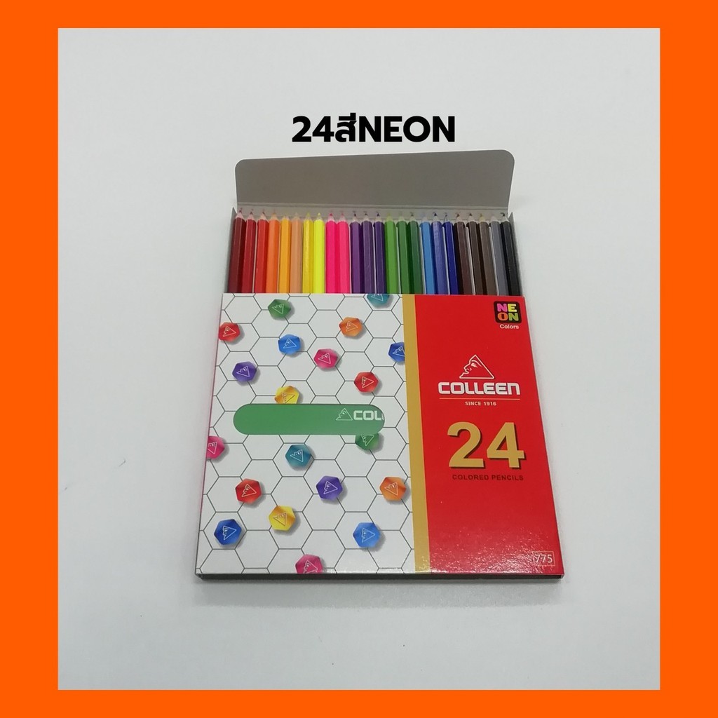 COLLEEN สีไม้คอลลีนสีNEON(สีสะท้อนแสง) 1 หัว12 24 และ36 สี แท่งยาว ของ ...