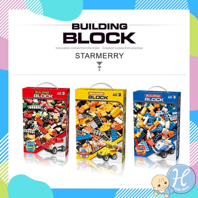 HelloMom ตัวต่อ บล็อกตัวต่อ 1,000 ชิ้น พร้อมตัวที่ถอด building blocks ...