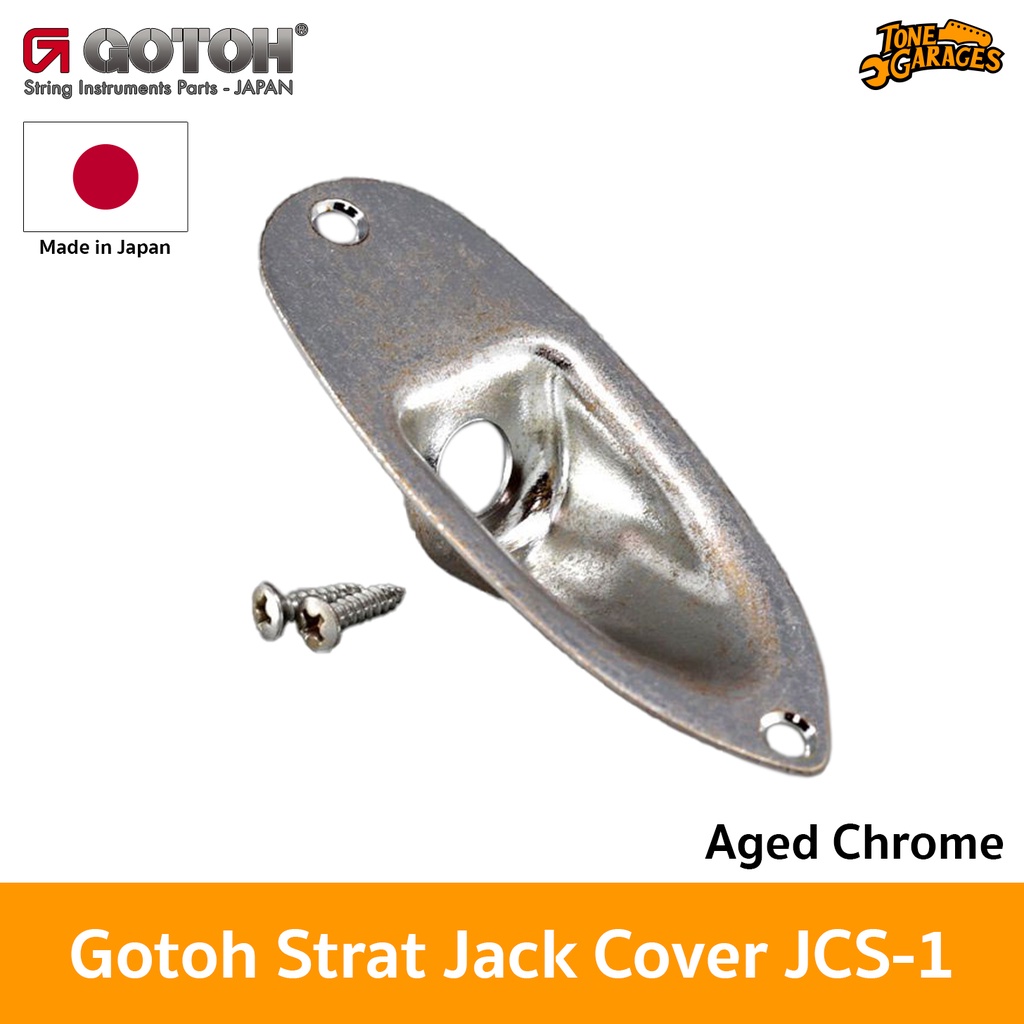 Gotoh JCS-1 Aged Chrome Strat Jack Cover ฝาปิดรูแจ็คกีต้าร์ Made in ...