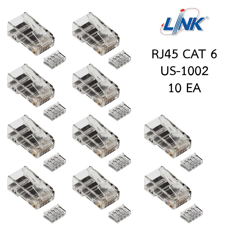 หัว LAN RJ45 CAT 6 (10ชิ้น/แพ็ค) รุ่น US-1002 Link | Shopee Thailand