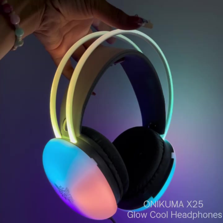 ONIKUMA X25 RGB Gaming Headset เท้าแขนเรืองแสง หูฟังเกมมิ่ง ใช้งานได้ ...