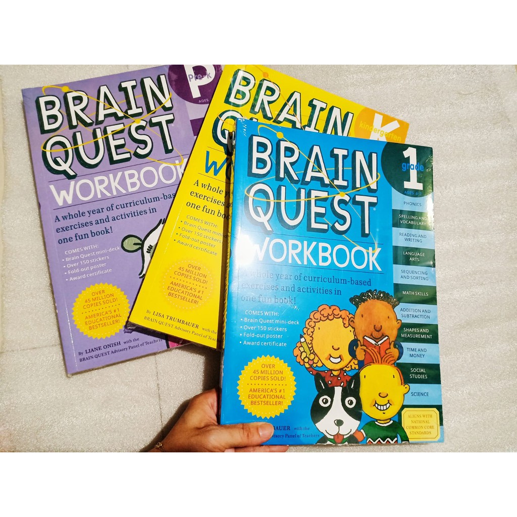 หนังสือทํางาน BRAIN QUEST Book PRE-K Kindergartent GRADE 1 | Shopee ...