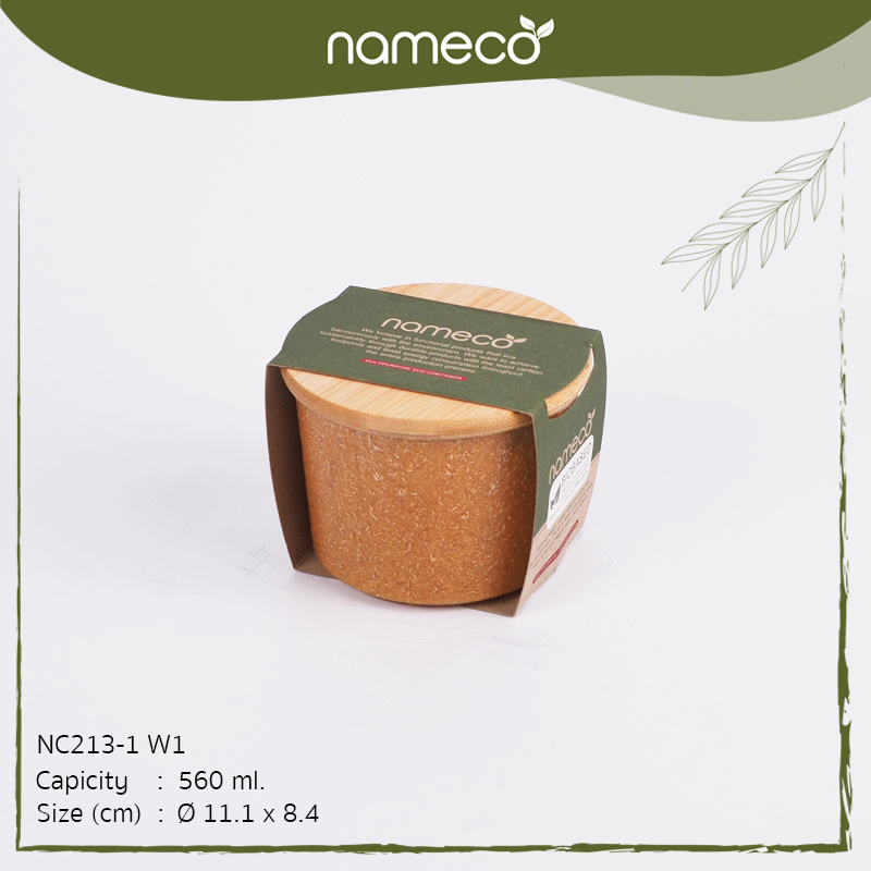 Nameco รุ่น NC213-1 W1 Eco Friendly กระปุกผสมฟางธรรมชาติ+ฝาไม้ รักษ์โลก ...