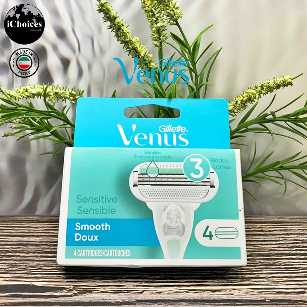 [Gillette] Venus Smooth Doux Sensitive Sensible 3 Blades Lames ยิลเลตต์ ...