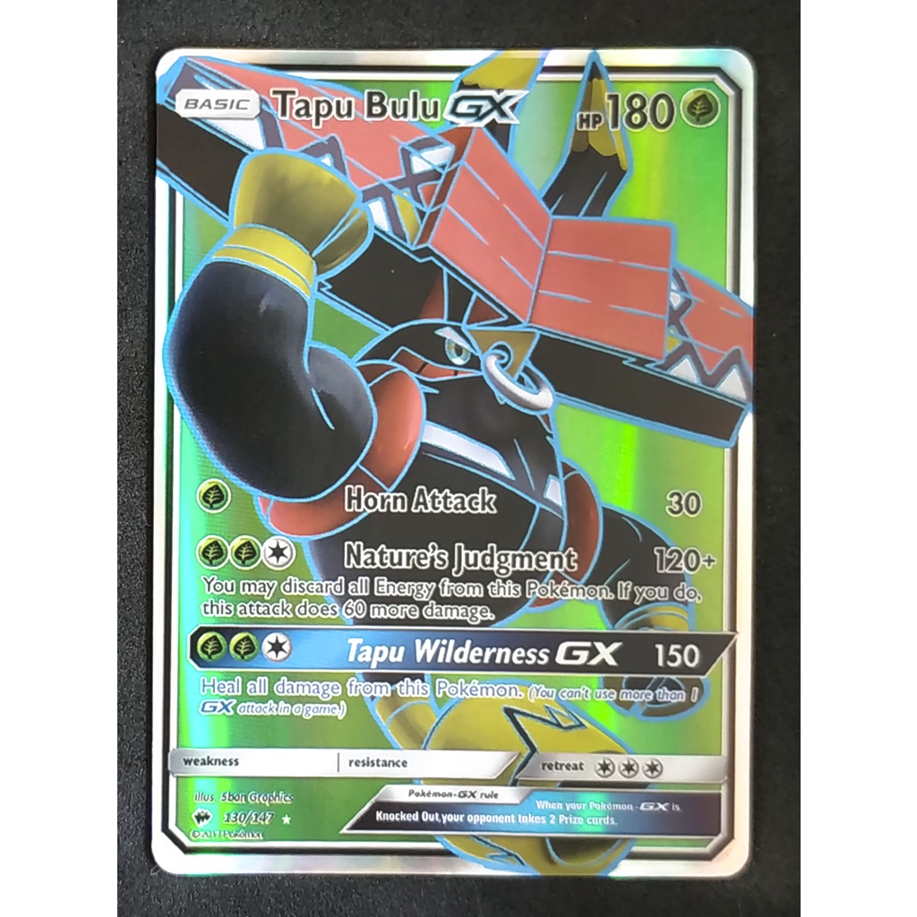 Tapu Bulu GX Card 130/147 คาปู บูลูลู Pokemon Card Gold Flash Light ...