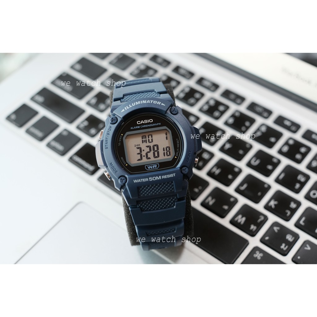 CASIO ของเเท้ CMG เครื่องศูนย์ W-219H-2AVDF สีน้ำเงิน W-219H-8BVDF สีดำ ...