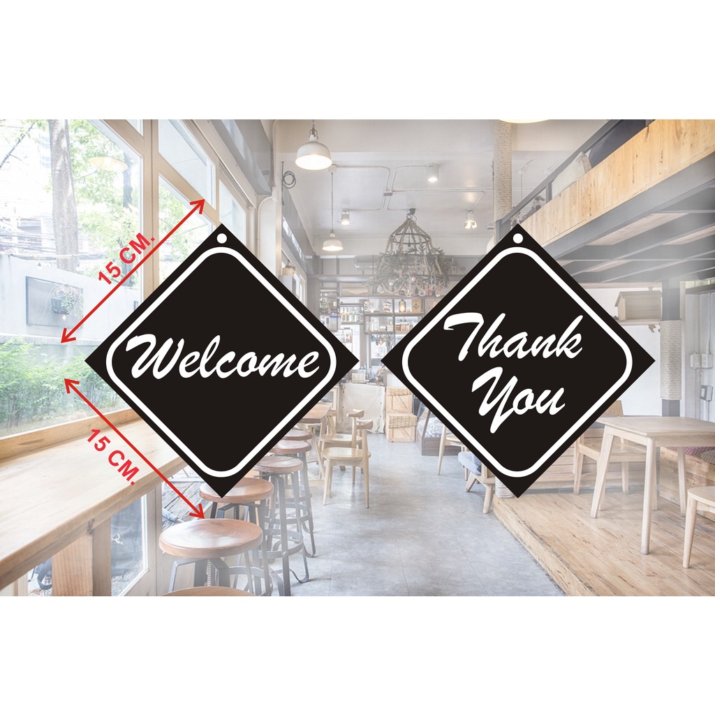 ป้ายยินดีต้อนรับ Welcome PVC กันน้ำอย่างดี มี 14 สี ขนาด 15 X 15 ซม. ...
