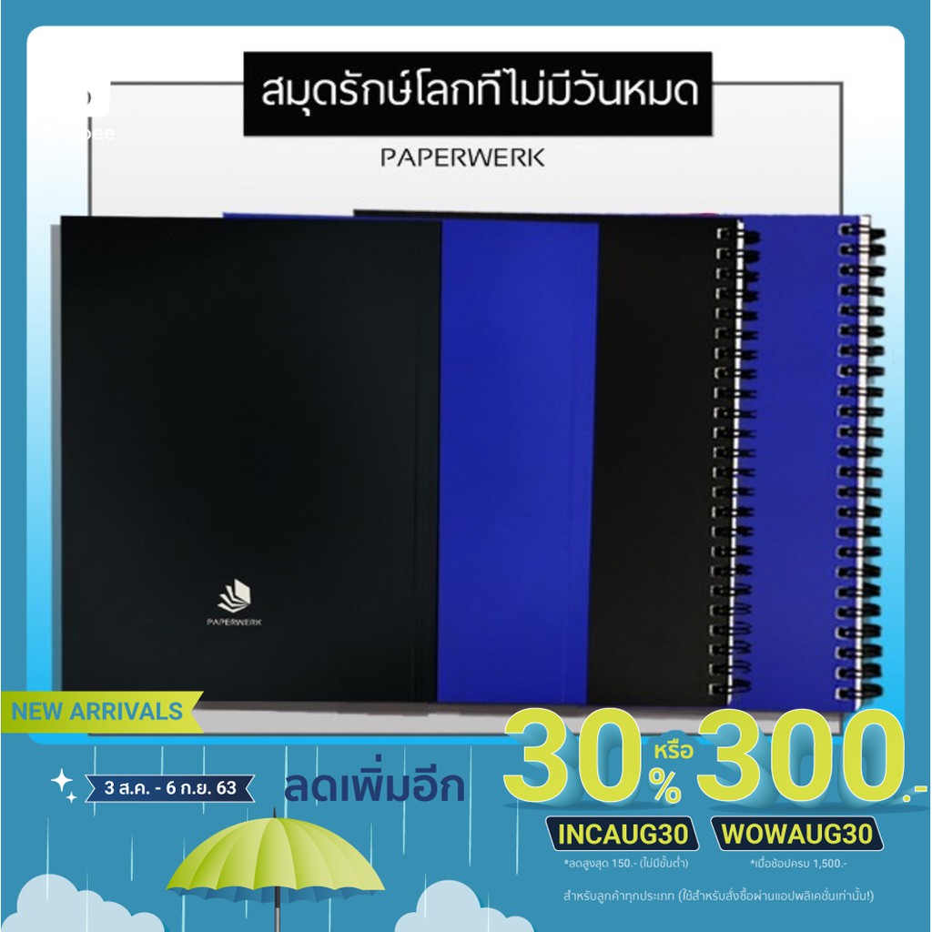 แพลนเนอร์ลบได้ Paperwerk *ไม่ต้องซื้อใหม่ทุกปี | Shopee Thailand