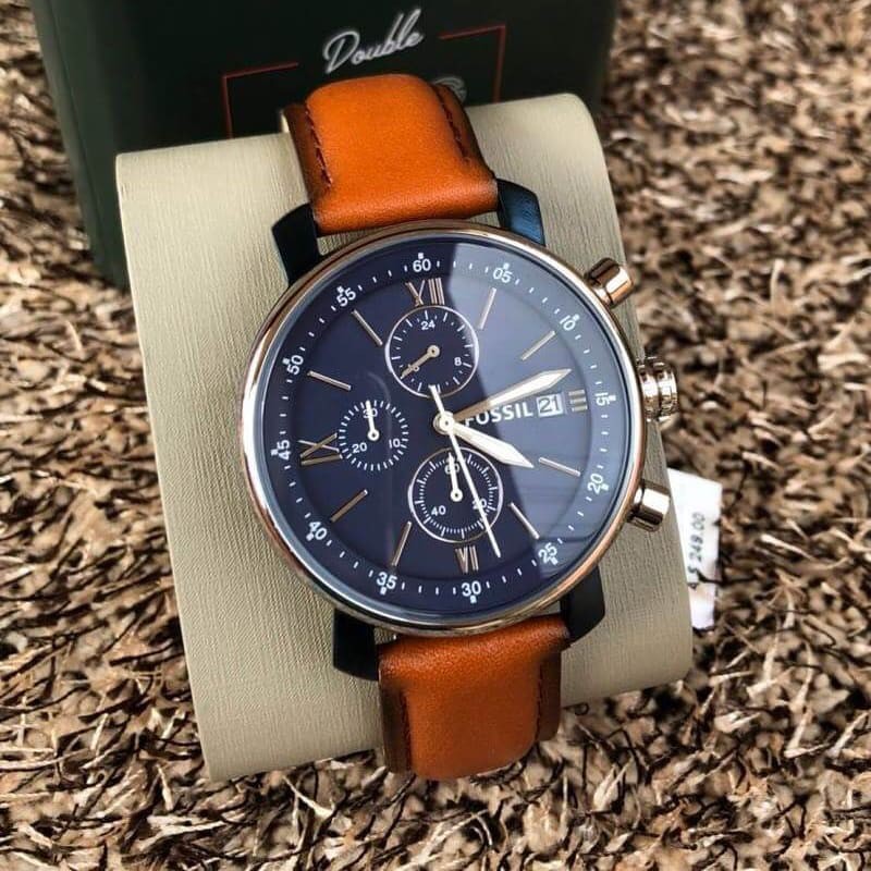 พร้อมส่ง นาฬิกาข้อมือผู้ชาย Fossil Rhett Chronograph Watch Mens Navy ...