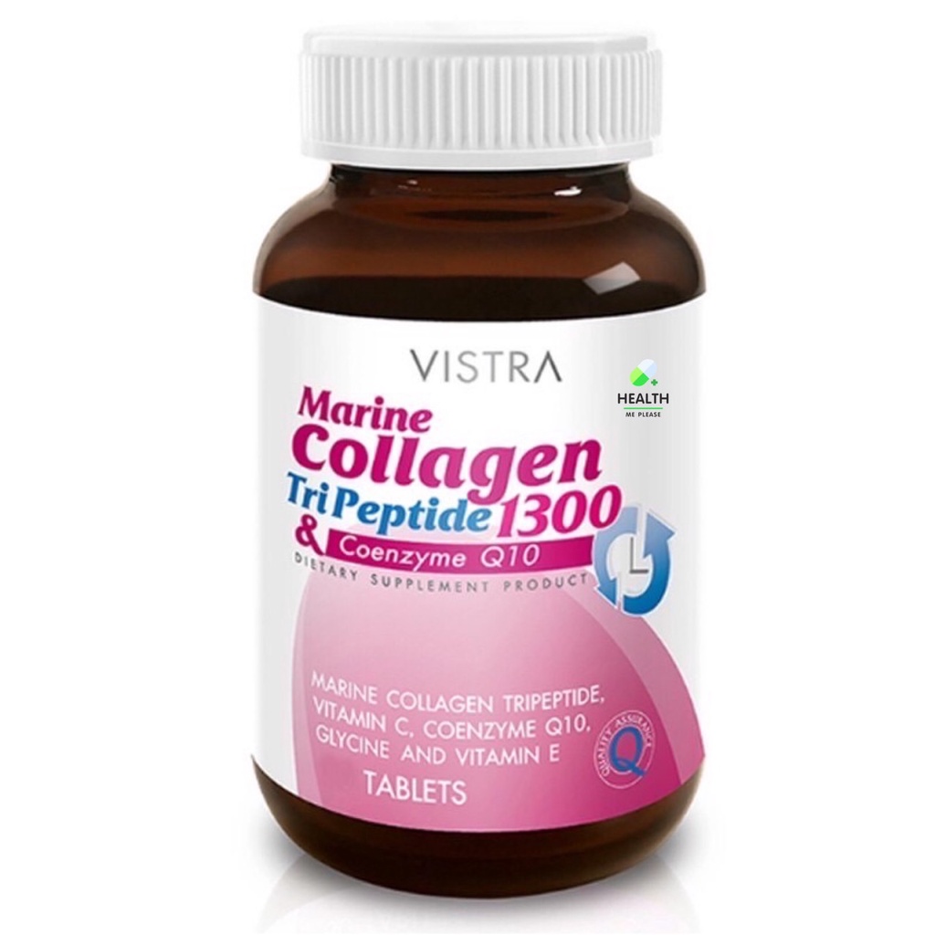 (30 เม็ด) VISTRA Marine Collagen TriPeptide 1300 mg.& CO-Q10 วิสทร้า มารีน คอลลาเจน | Shopee ...