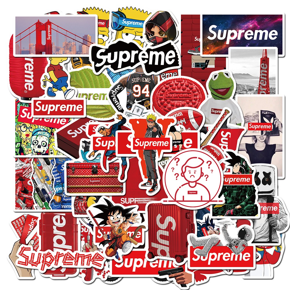 💥พร้อมส่ง💥Sup Supreme sticker สติกเกอร์กันน้ำรูปแบบที่แตกต่างกัน 50ชิ้น ...