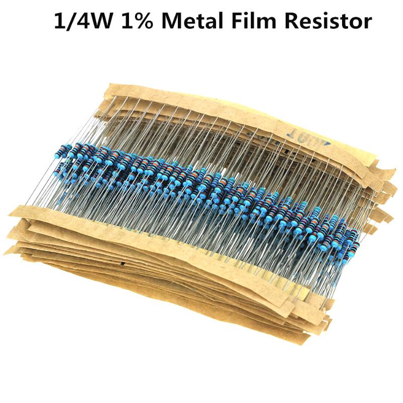 100pcs/lot 1/4W 1% Metal Film Resistor 15K 18K 20K 22K 27K 30K 33K 36K ...