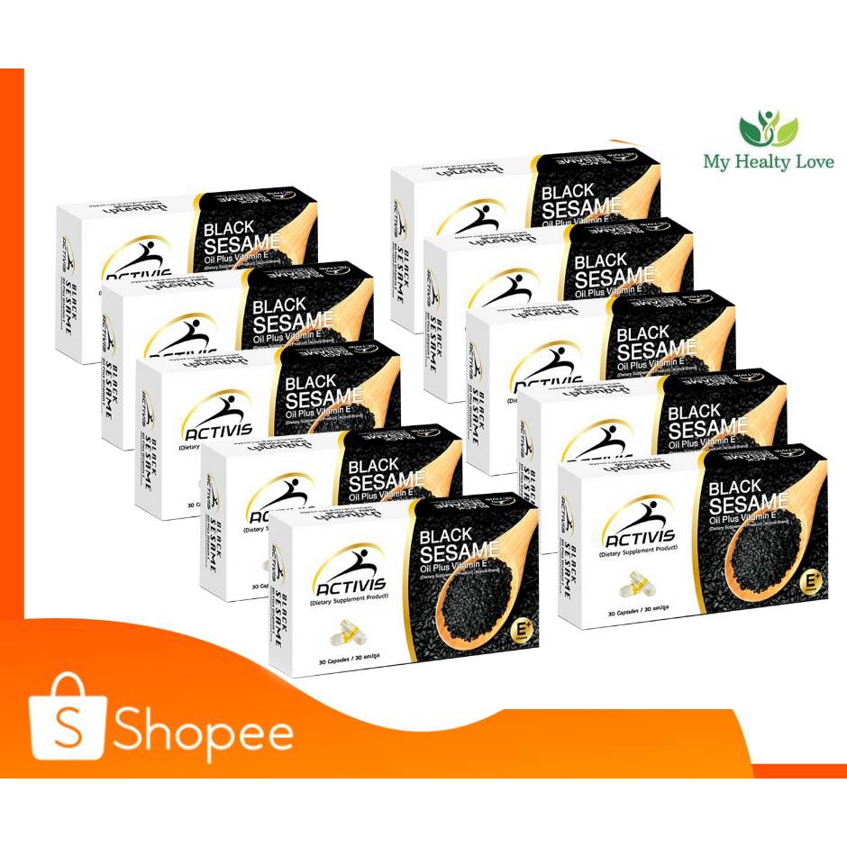 ACTIVIS (แอคทิวิส) น้ำมันงาดำ ผสมวิตามินอี (Black Sesame Oil plus ...