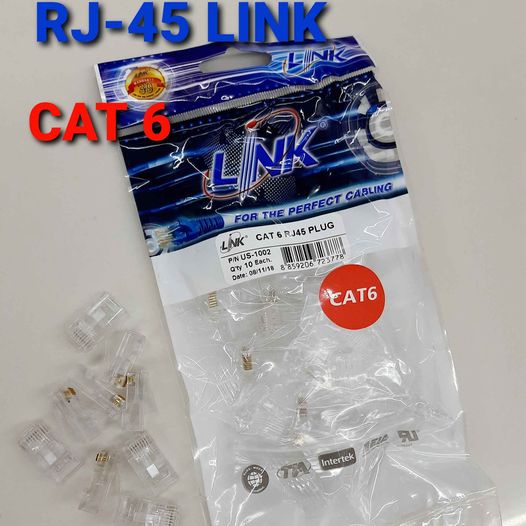 RJ 45 Cat6 ยี่ห้อ Link แท้ มีทั้งหมด 10 หัว เข้าง่าย สัญญานดี แข็งแรงทน ...