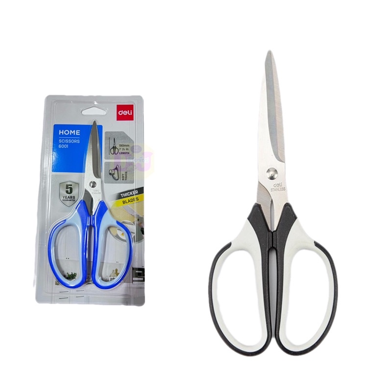 Deli 6001 Scissors กรรไกร ขนาด 7 1/12 นิ้ว กรรไกร คละสี 1 ชิ้น | Shopee ...