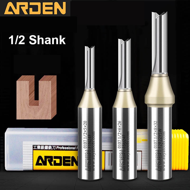 Arden 1/2 Shank CNC TCT ปลายตรง Mill งานไม้ เครื่องมือ เครื่องตัดคาร์ไ ...