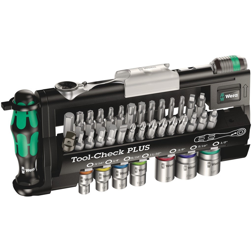 Wera Tool-Check PLUS Imperial, Bits assortment with ratchet + sockets | Shopee Thailand