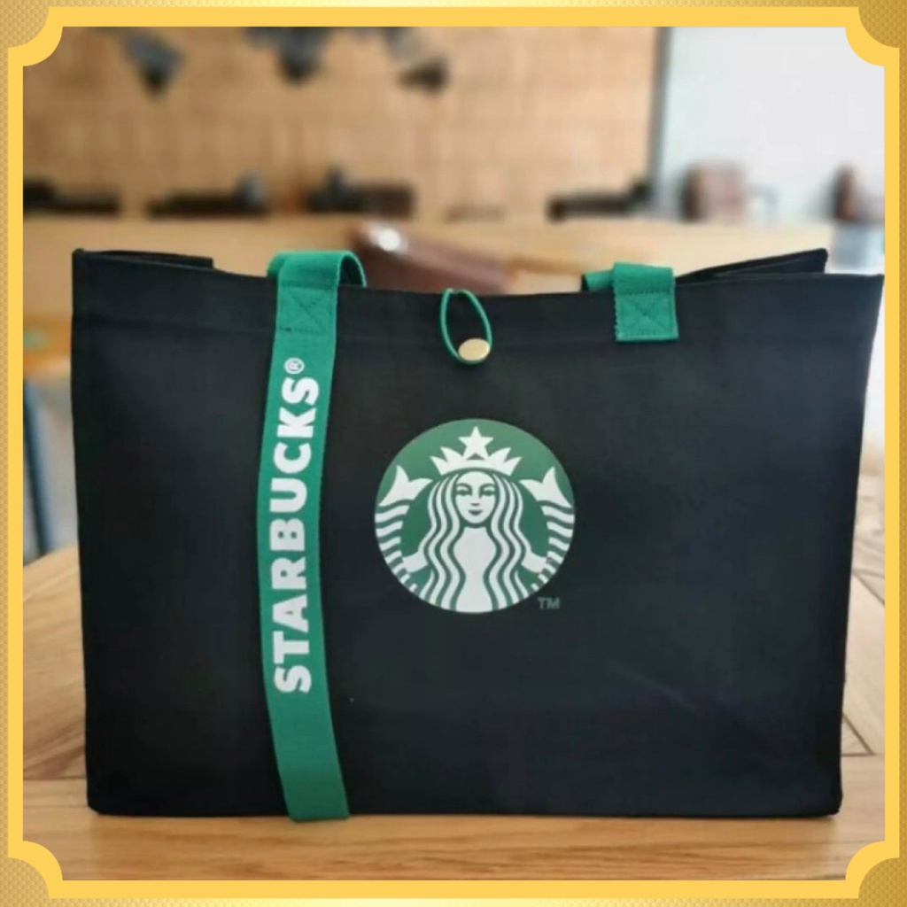 ซื้อ1 แถม 1 กระเป๋า Starbucks Canvas TOTE bag high-end ของแท้100% ...