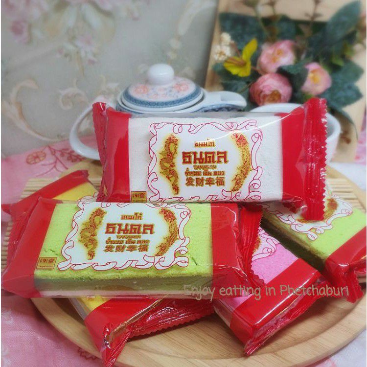 ขนมโก๋โบราณใส่ไส้ เนื้อนุ่ม หอม หวาน ขนมโก๋ธนดล แพ็ค 5 ชิ้น คละสี เจทาน ...