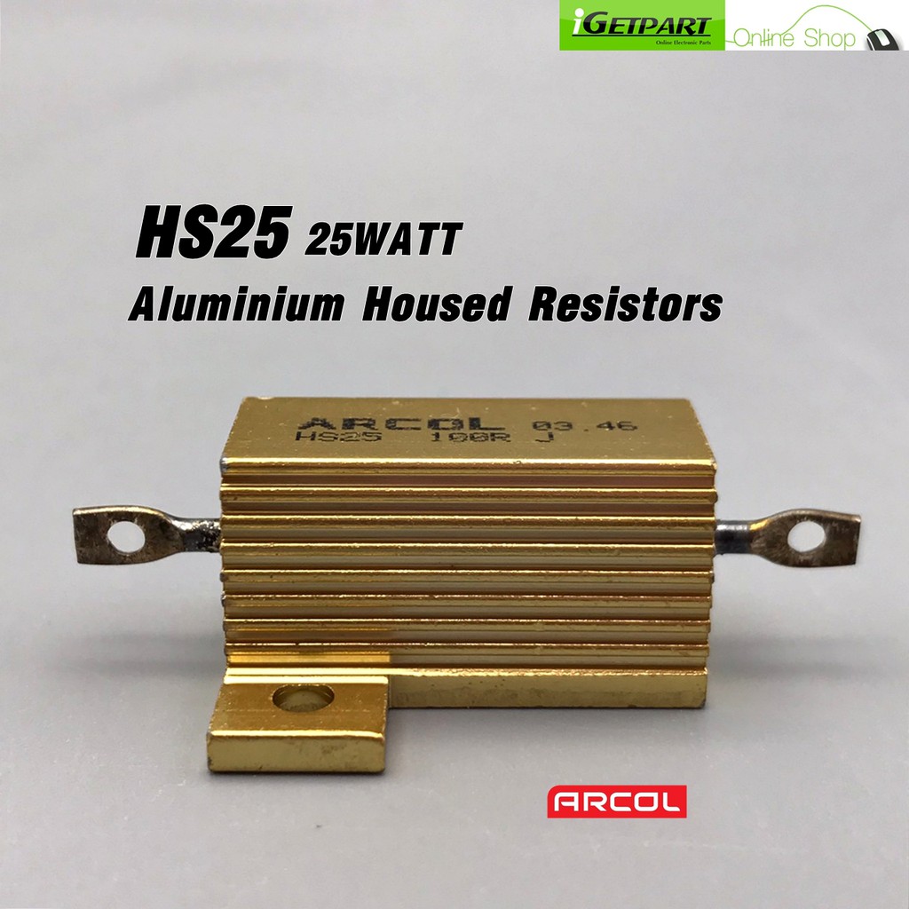 ตัวต้านทาน RESISTOR ALUMINIUM ARCOL HS25 1R-5K 25WATT (1 แพ็ค = 2 ตัว ...